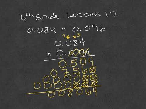 6th grade Lesson 1.7 multiply decimals - YouTube