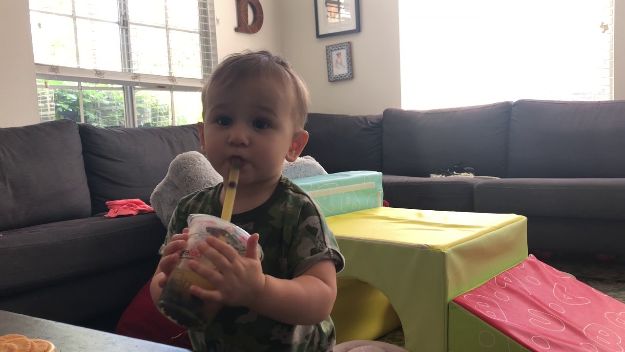 The kids try boba for the first time - YouTube