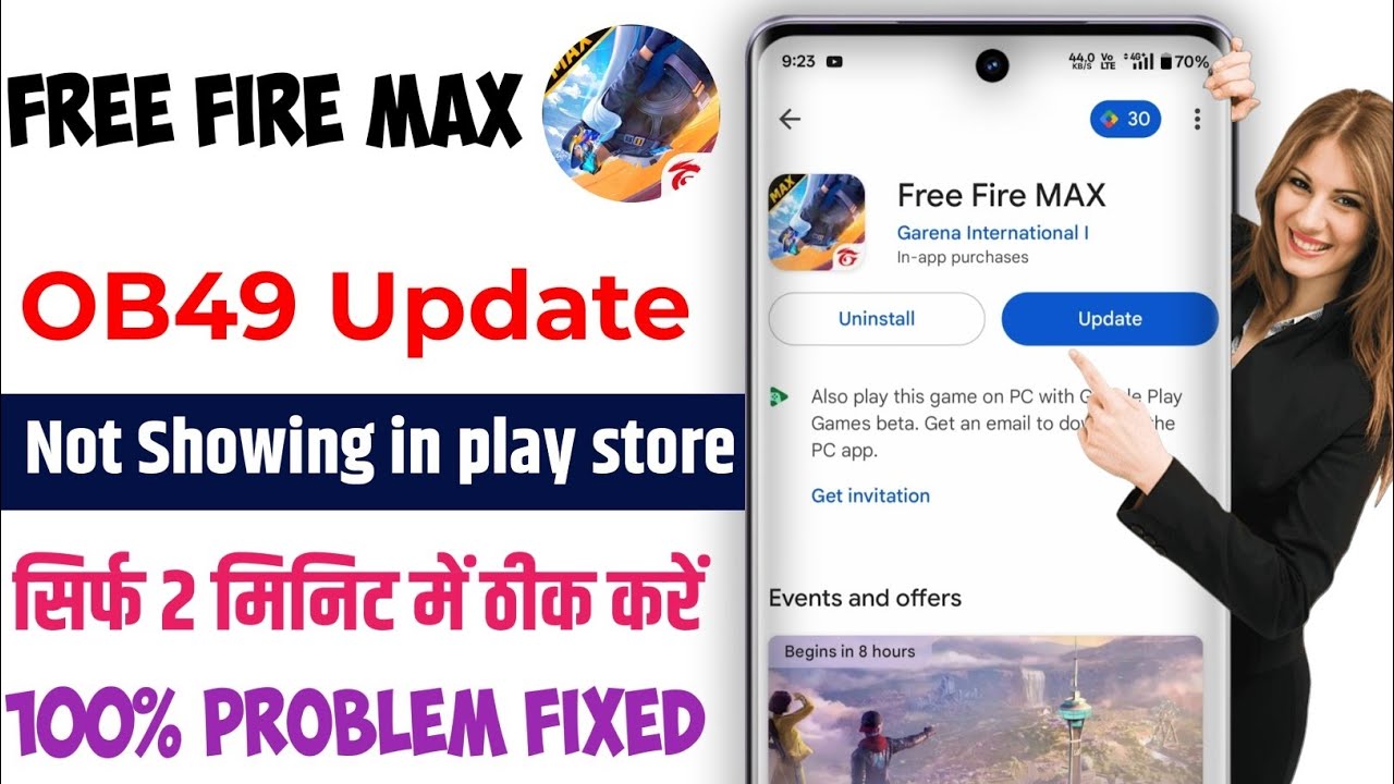 Free fire max update not showing in play store | free fire max ob49 ...