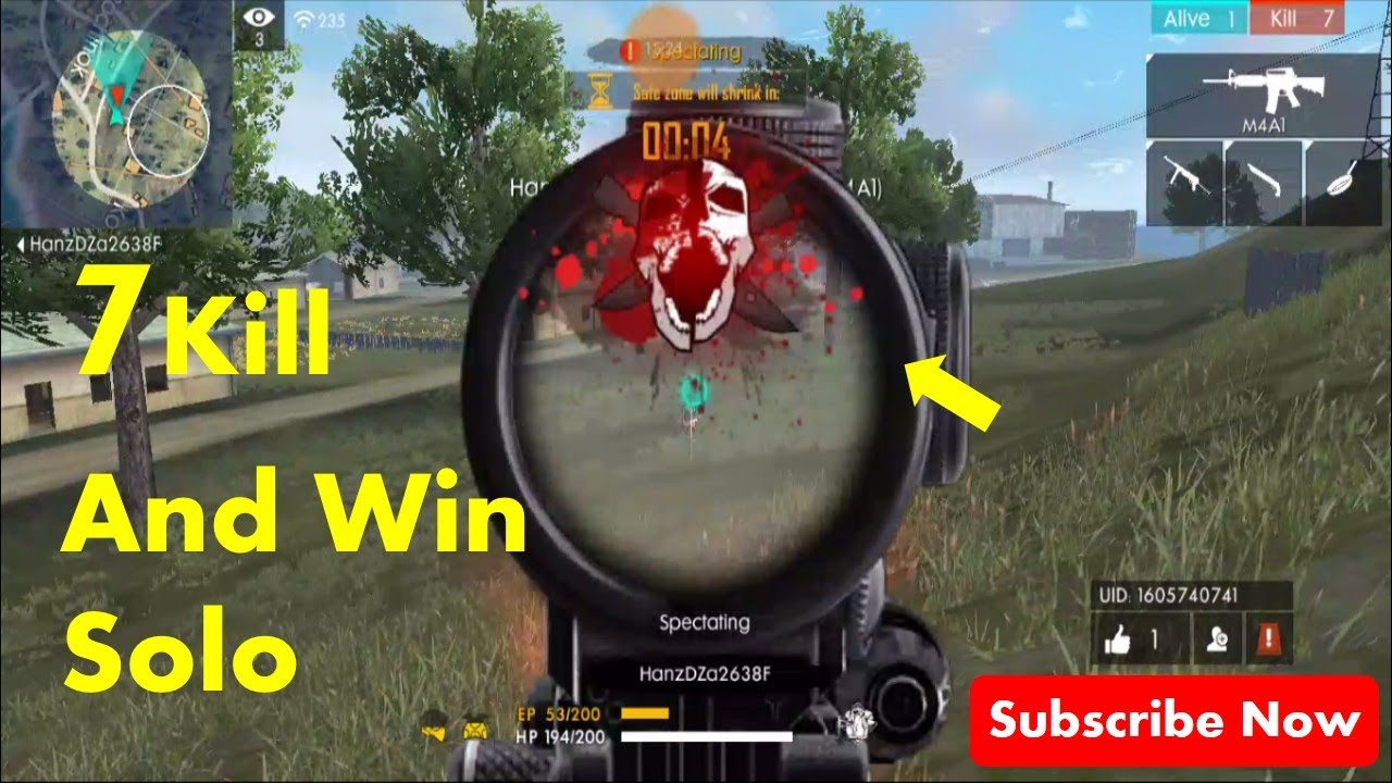 Garena Free Fire Gaming Video Best AWM 7 Kills And Win - YouTube