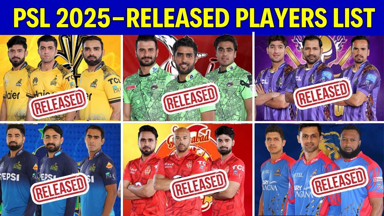 PSL 2025 All 6 Teams Confirm Released Player List Announced | Release ...