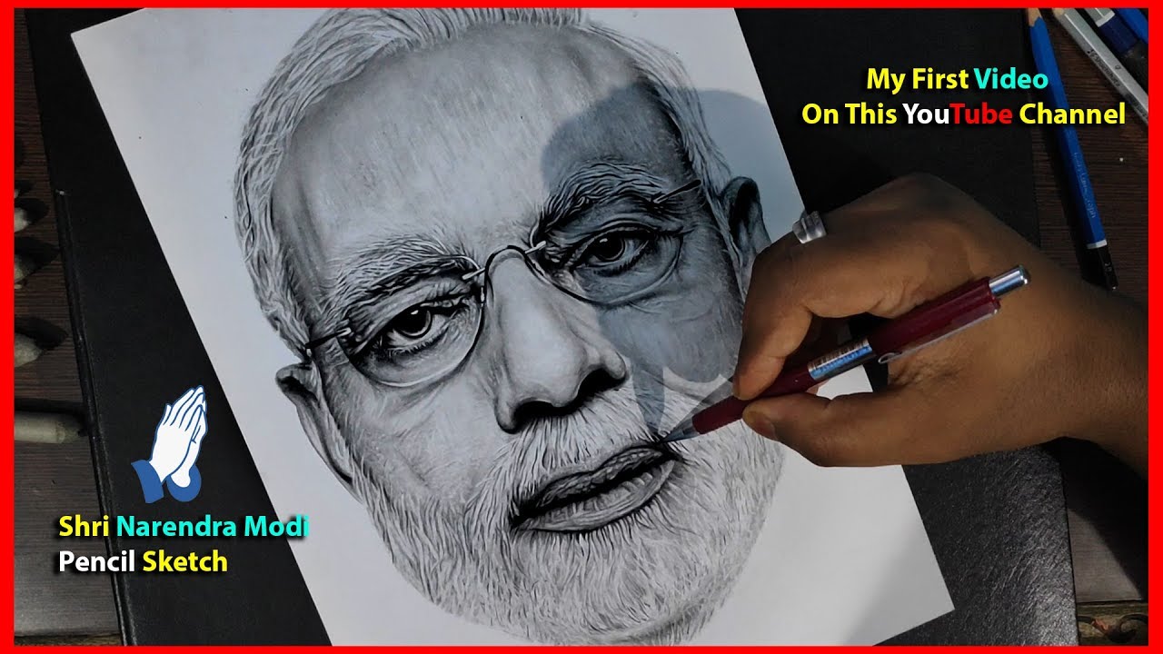Narendra Modi Drawing | How to draw Narendra Modi | The Prime Minister ...