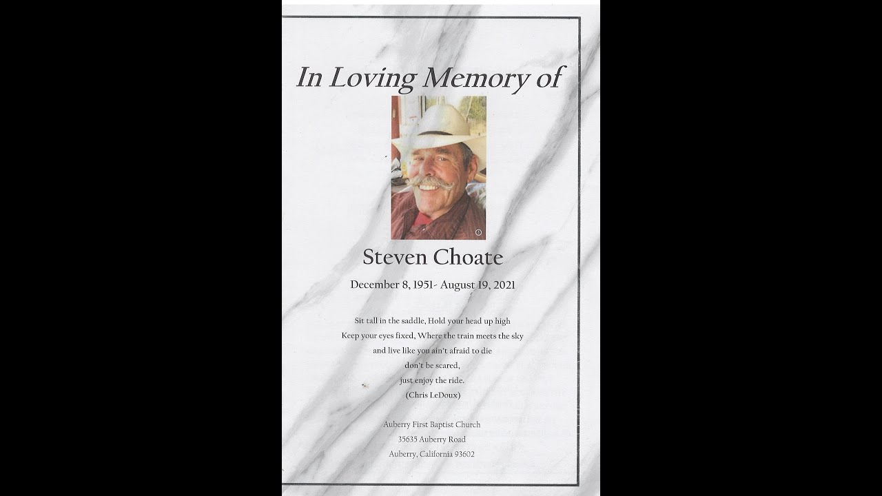 Auberry First Baptist would like to welcome you to our memorial service ...