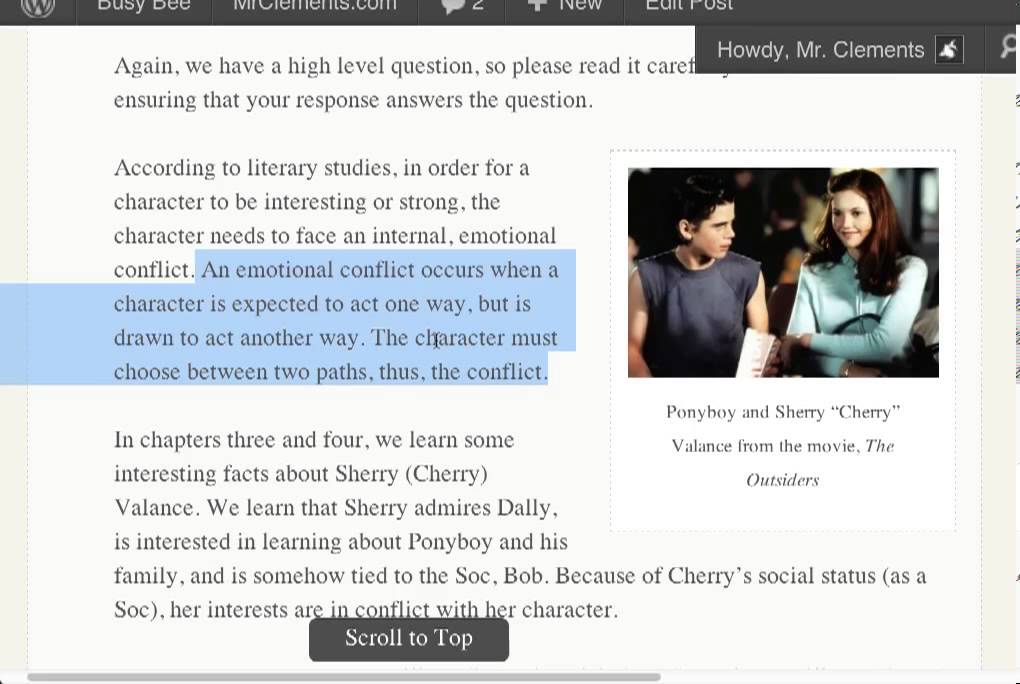 HW: The Outsiders -- Chapter 4: Character Development - YouTube
