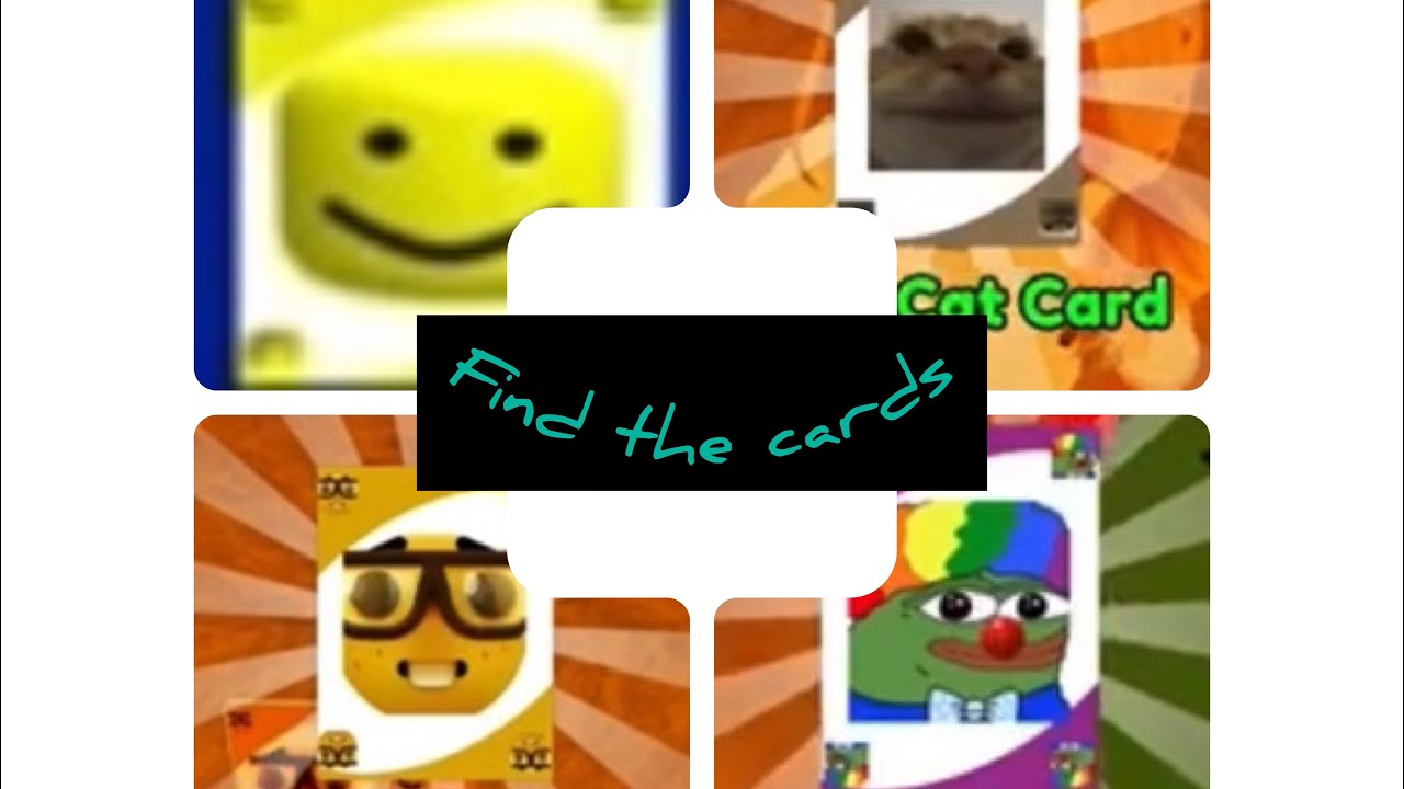 SILLY CAT CARD, NERD EMOJI CARD, PEPE CLOWN CARD AND OOF CARD FIND THE ...