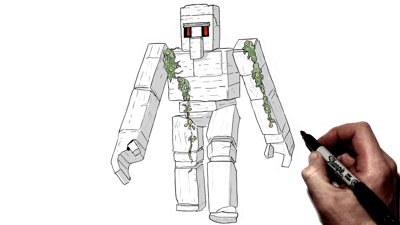 How To Draw Iron Golem | Step By Step | Minecraft Movie - YouTube