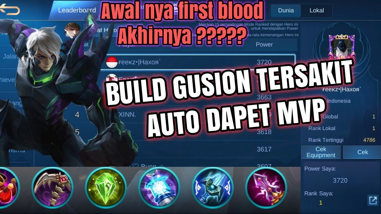 TUTORIAL GUSION GAMEPLAY BUILD TOP GLOBAL NEW GUSION MONTAGE 2020 - YouTube