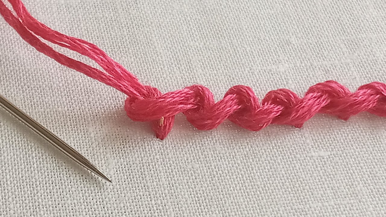 BASIC HAND EMBRODERY |SCROLL STITCH for beginners - YouTube