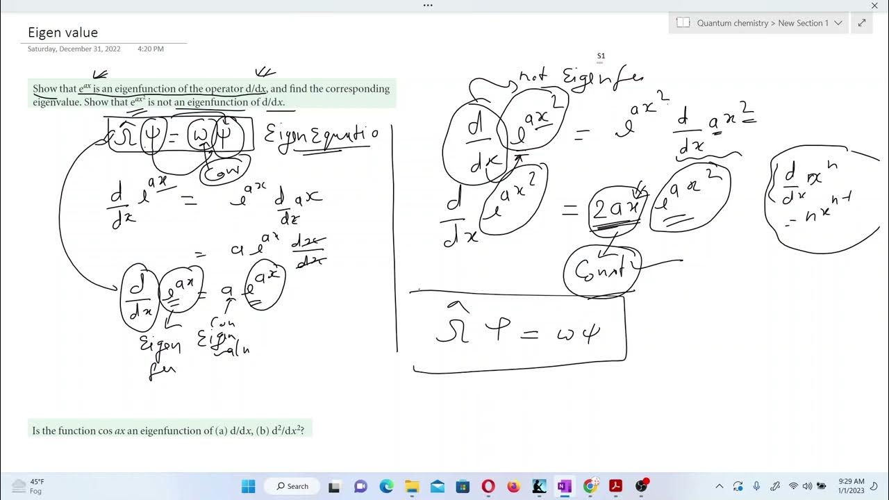 Example of Operators, eigenvalues, and eigenfunctions: - YouTube Example of Operators, eigenvalues, and eigenfunctions: - YouTube