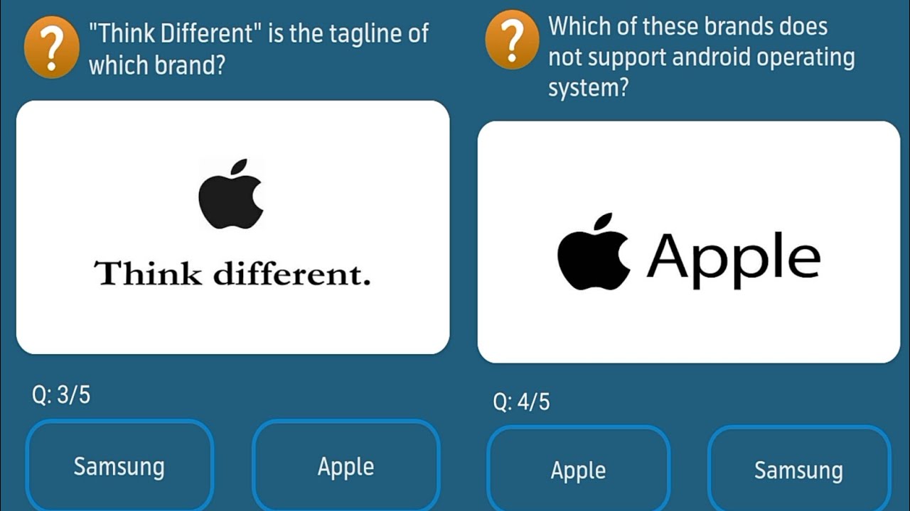 "Think Different" is the tagline of which brand? | Which of these ...