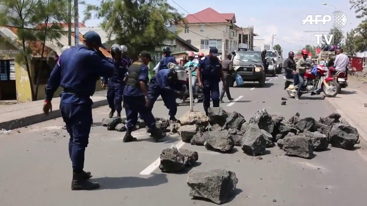 Police Patrol Streets Of DR Congo's Goma After Unrest - YouTube