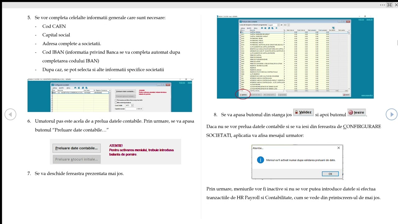 Aplicatia SAGA C - CONFIGURARE SOCIETATE COMERCIALA - YouTube