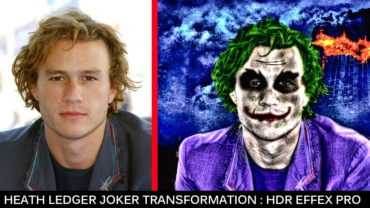 Heath Ledger Joker Transformation : Photoshop & HDR Efex PRo 2 - YouTube