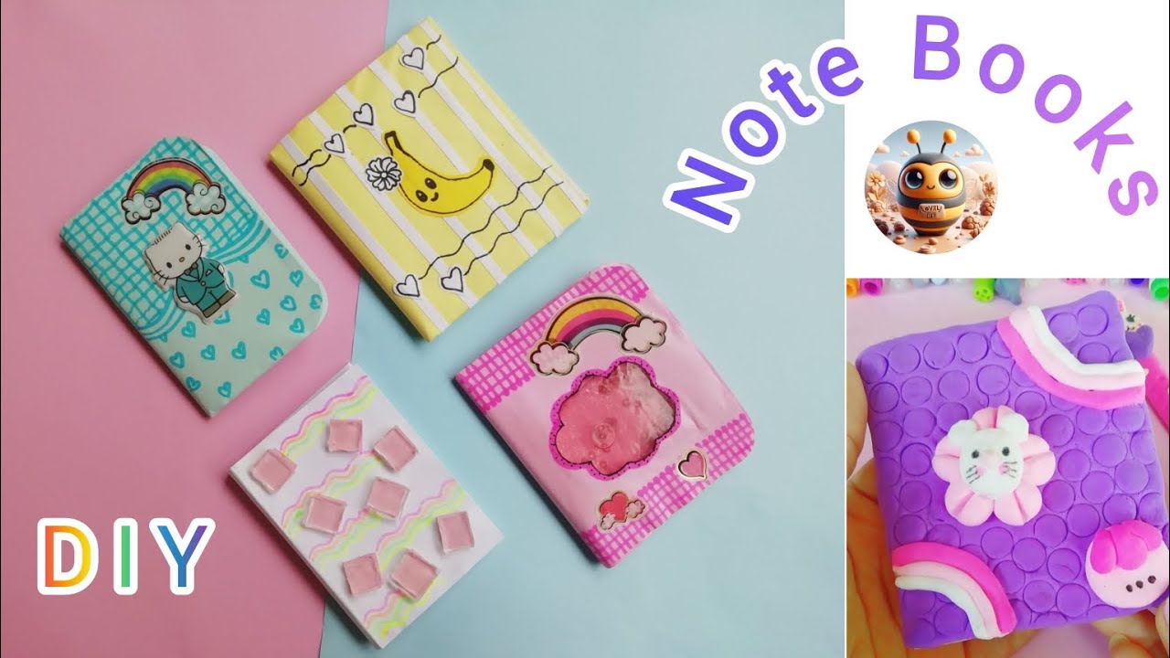 Diy cute mini notebook ideas |Make your school stationeries at home ...