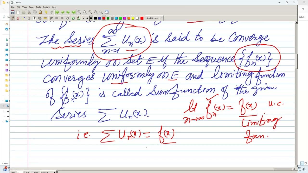 Uniform Convergence of series of functions, Real Analysis BSc Lecture by Dr Sanjeev Rana - YouTube