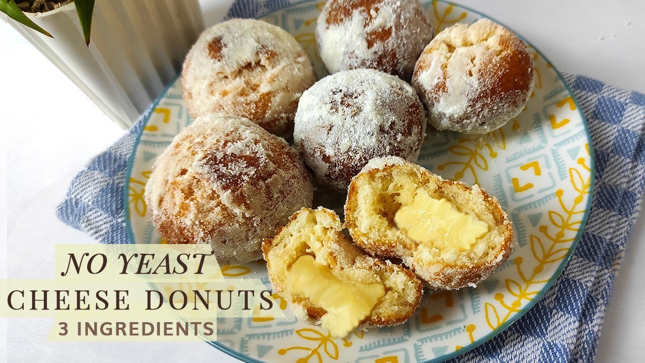 CHEESY DONUT RECIPE WITHOUT YEAST | 3 Ingredients Easy No Yeast Cheese ...