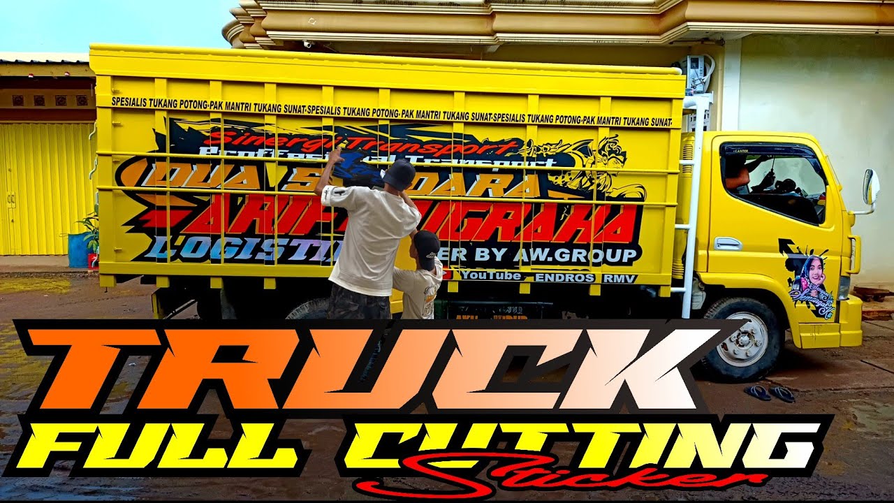 Full Proses Cutting Sticker Truck Canter Terbaru || Truck Mania ...
