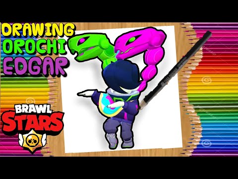 How To Draw OROCHI EDGAR 🐍 new skin for EDGAR easily | Brawl Stars ...