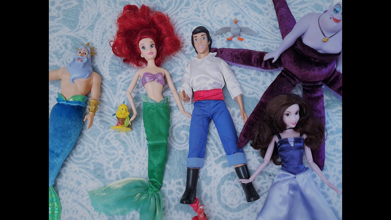 💖Disney Deluxe Doll Set The Little Mermaid/ Vanessa, Triton, Flounder ...