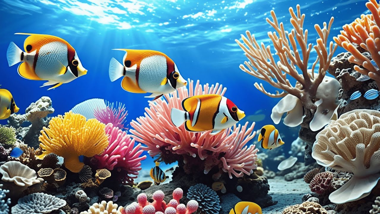 4K Aquarium Video – Relaxing Coral Reef Fish with Calming Music ...