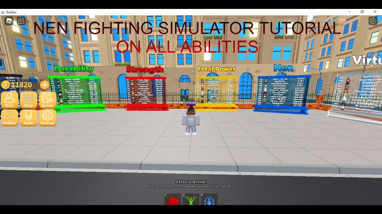 NEN FIGHTING SIMULATOR ALL ABILITYS - YouTube