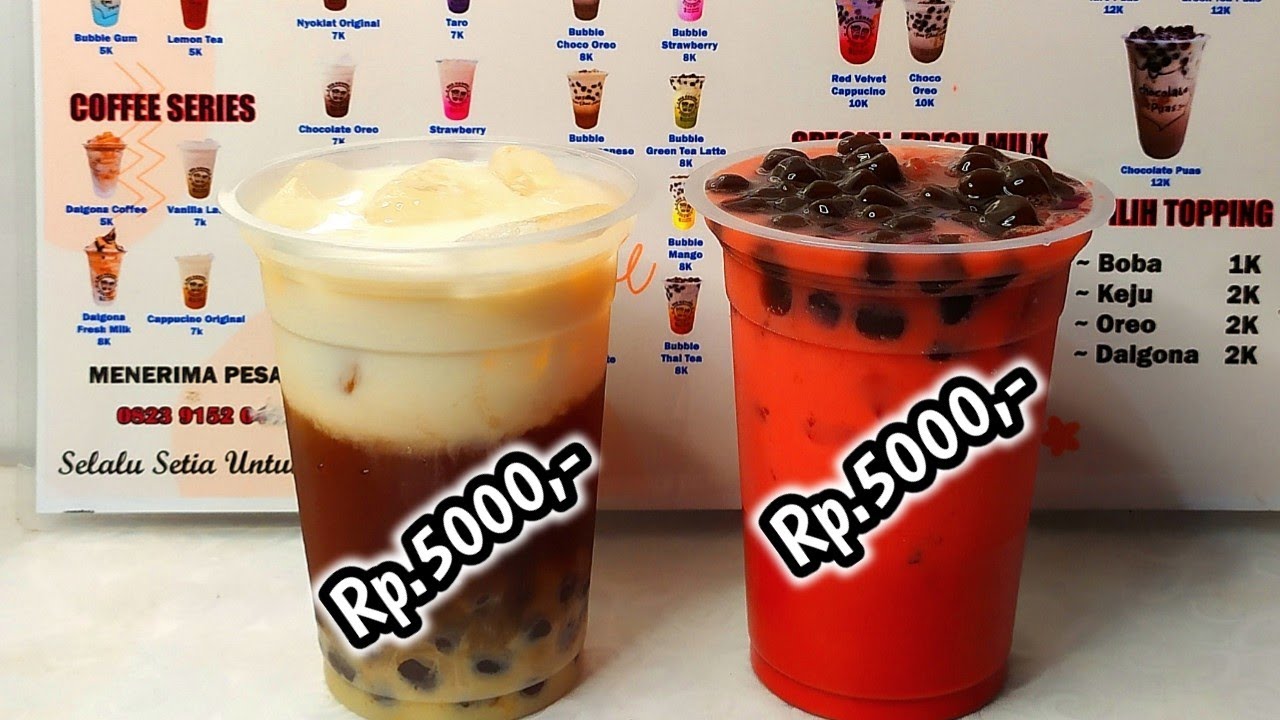 Cara membuat Es Boba || resep minuman kekinian untuk di jual 5000an ...