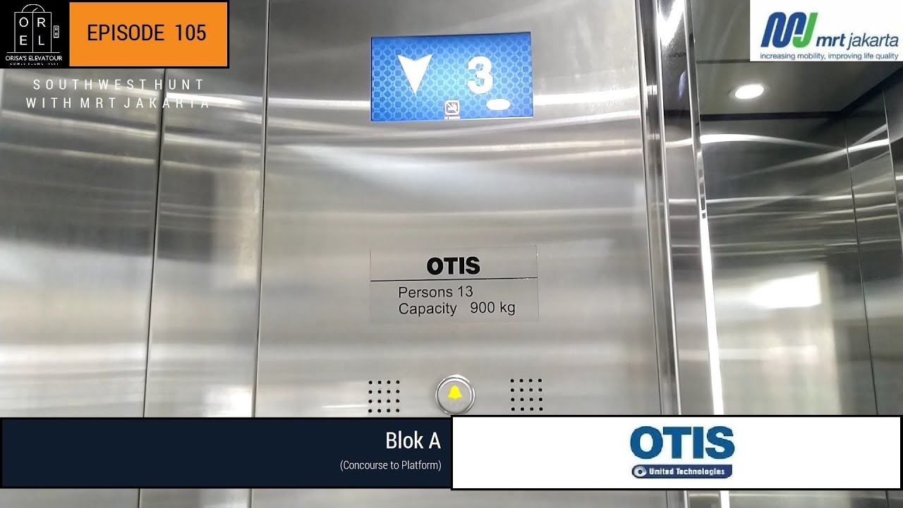 OTIS MRL Elevator at Stasiun Blok A (Mezzanine to Platform) - YouTube