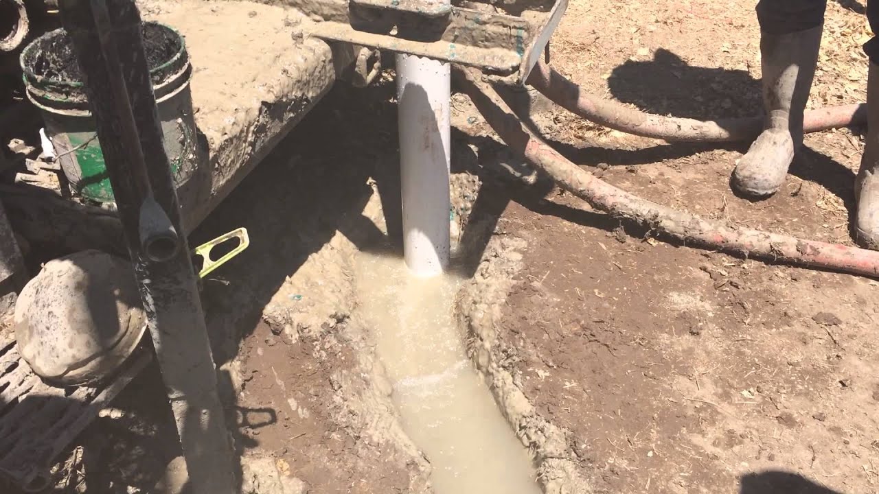 Success flushing out the well - YouTube