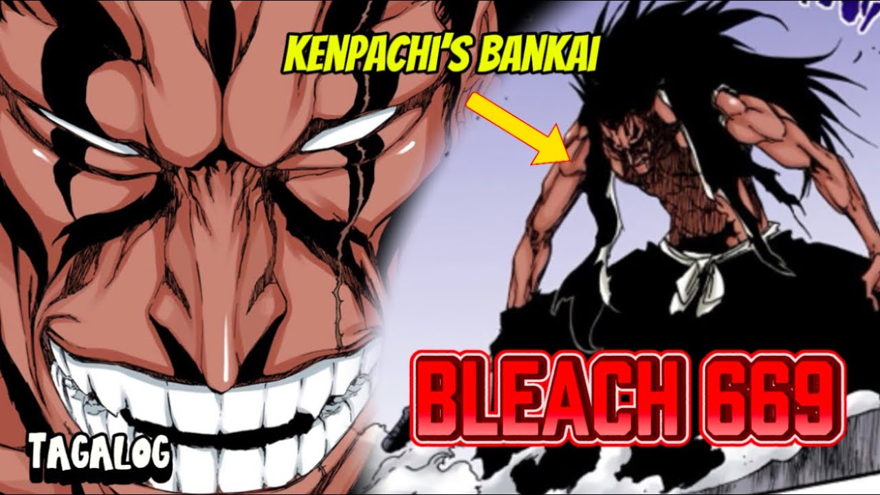 Zaraki Kenpachi, sobrang bangis sa kanyang Bankai form! Bleach Chapter ...