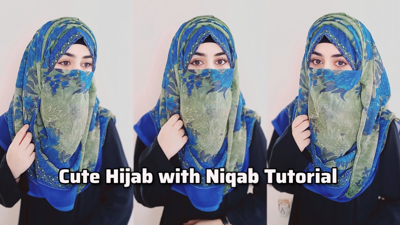 Comfortable Layered Hijab with Niqab Tutorial || Full Coverage Niqab ...