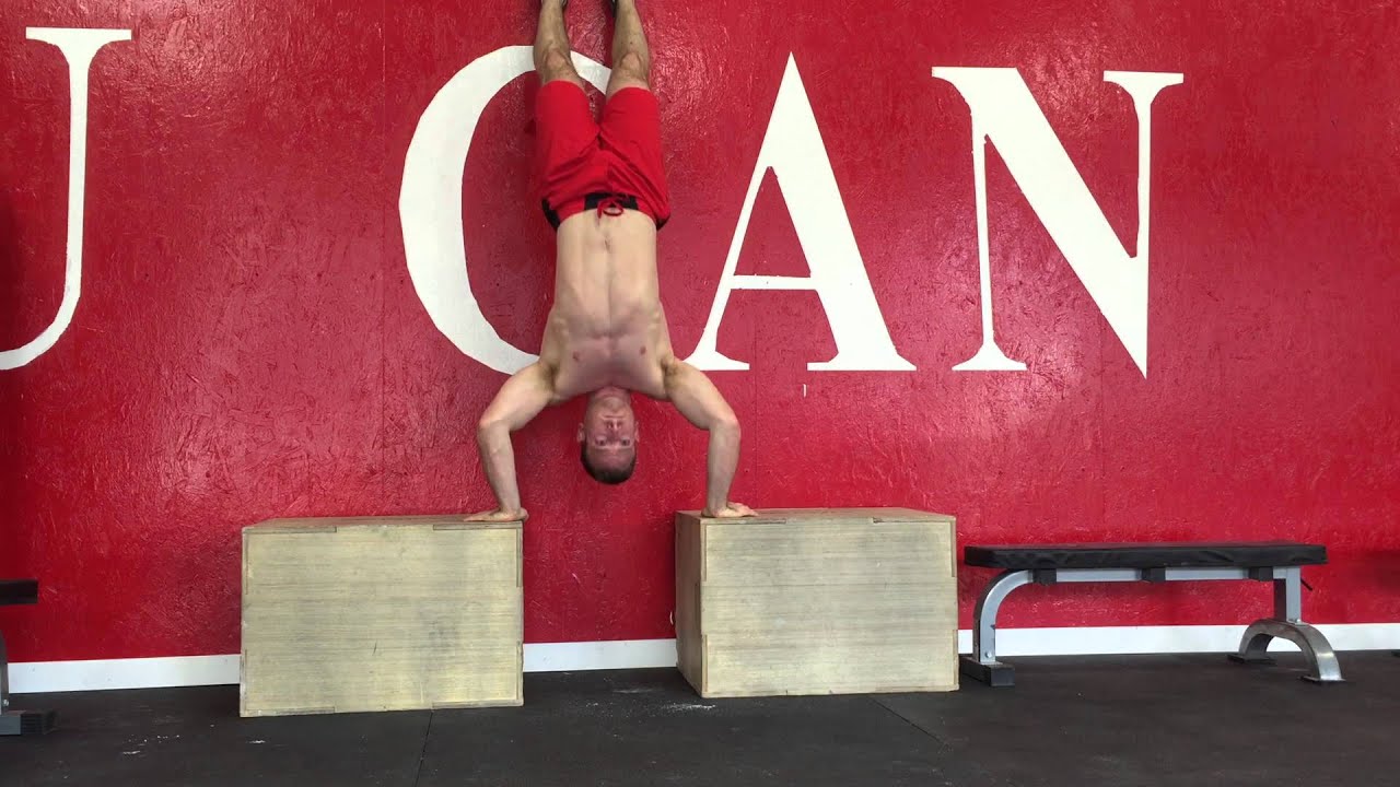20 inch box deficit handstand push ups - YouTube