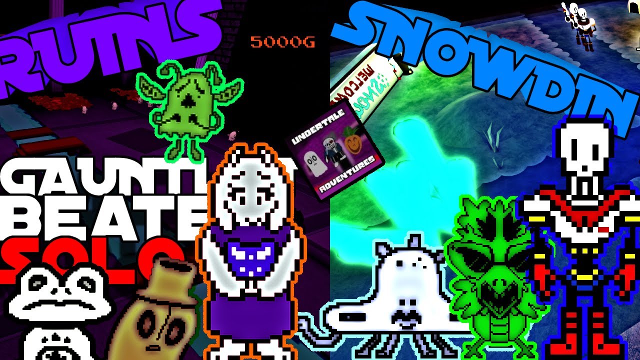 Snowdin and ruins gauntlets solo! Undertale Adventures - YouTube