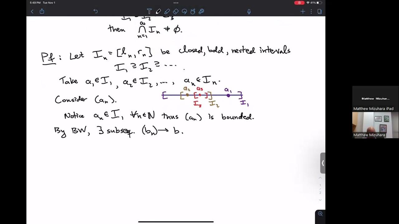 Proving Nested Intervals Property from Bolzano-Weierstrass Theorem - YouTube