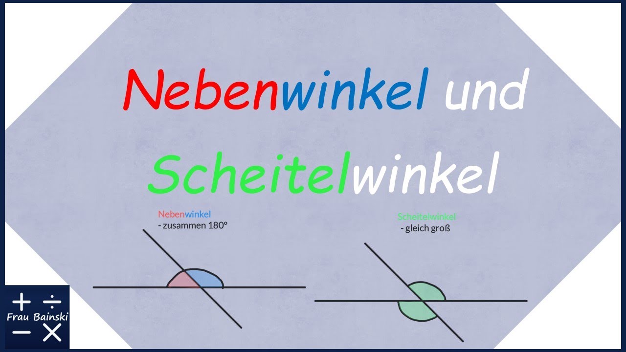 Nebenwinkel und Scheitelwinkel - YouTube