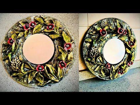 Amazing 3d Clay art mirror art on round board - YouTube