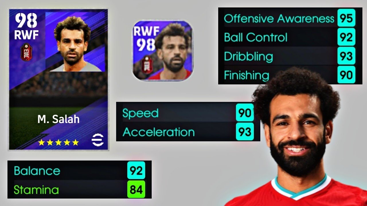 Max rating Salah update card 98 | EFOOTBALL 2023 mobile - YouTube