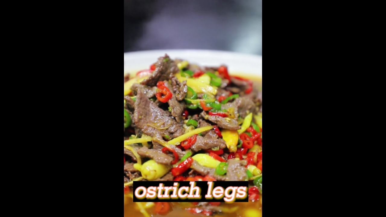 Amazing Chinese master chief cooking ostrich legs. - YouTube