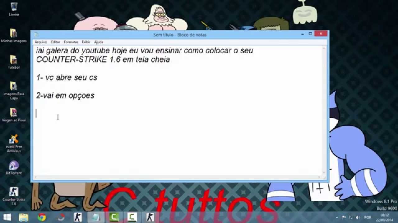 Como colocar o CS 1.6 em tela cheia - YouTube