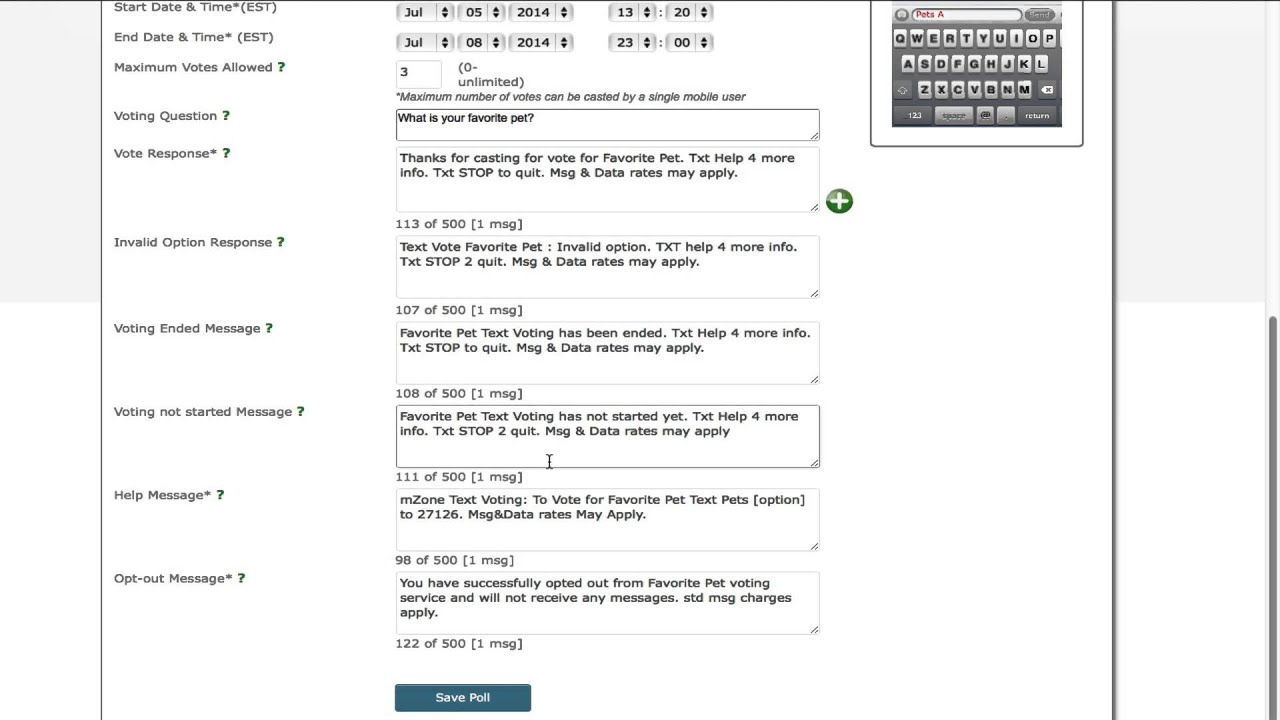 How to setup Text to vote or SMS Poll using TXTImpact - YouTube