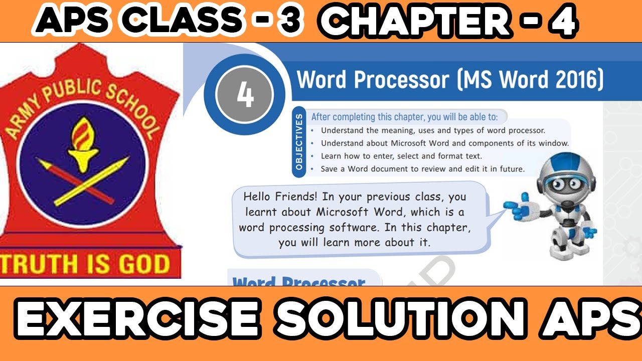 Class 3 Computer Ch 4 Exercise Solution Aps Codebot Youtube
