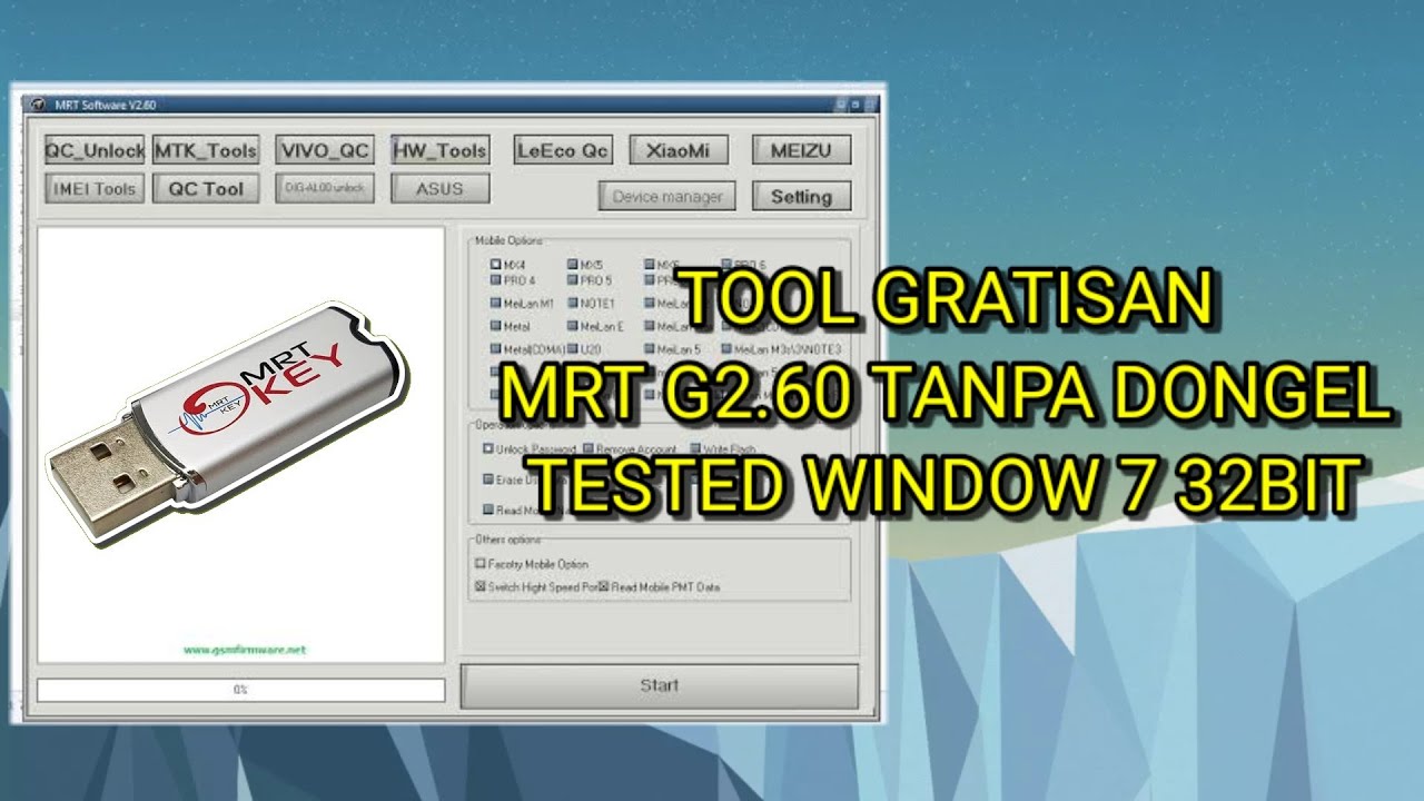 MRT V2.60 GRATIS TANPA DONGLE TESTED WINDOWS 7 32BIT #mrtv260 #mrttool ...
