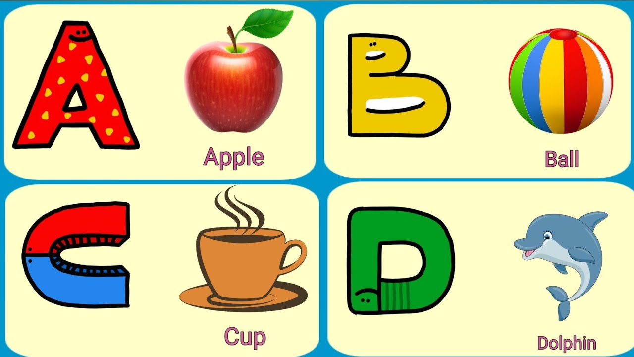 A To Z Alphabets With Pictures. ABCD For Kids. How To Learn Alphabets ...
