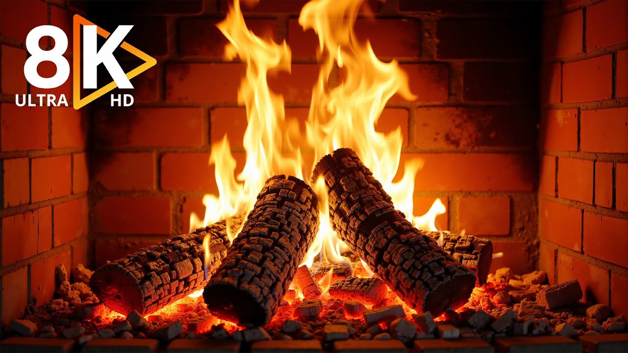 Fireplace 8K UHD! Experience Warmth with Crackling Fire Sounds - YouTube