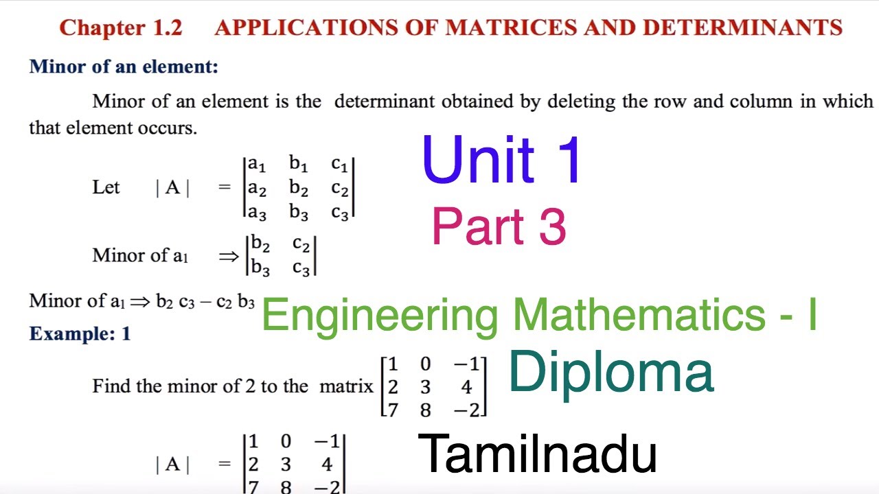 Unit 1 | Algebra | Part 3 | Engineering Mathematics - I | Diploma ...