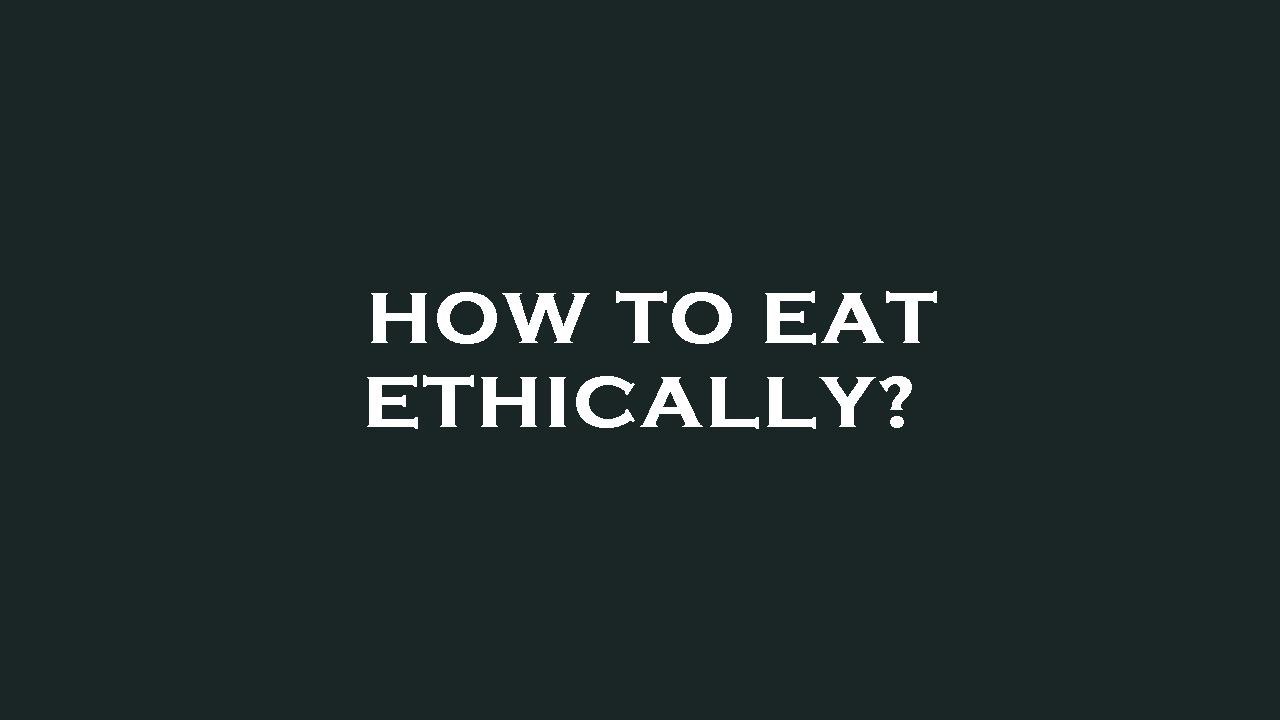 How to eat ethically? - YouTube