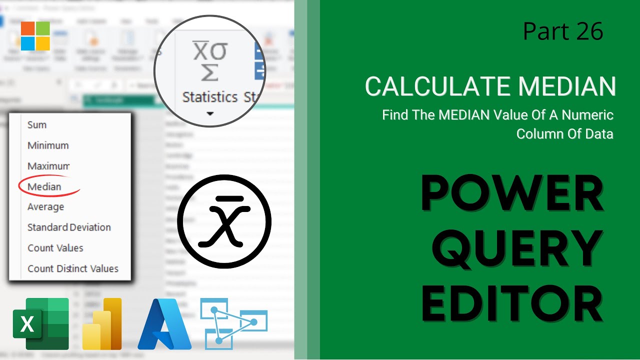26. Calculate Median Value | Power Query Editor - YouTube 26-calculate-median-value-power-query-editor-youtube