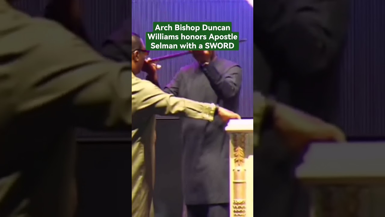 Apostle Joshua Selman is gifted a SWORD by Arch Bishop Duncan Williams ...