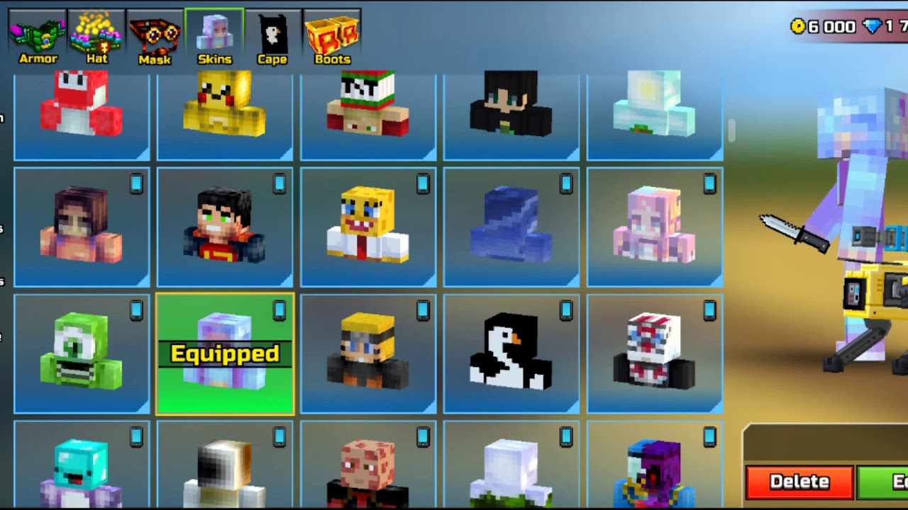 Pixel Gun 3d Modded Skin Showcase! - YouTube