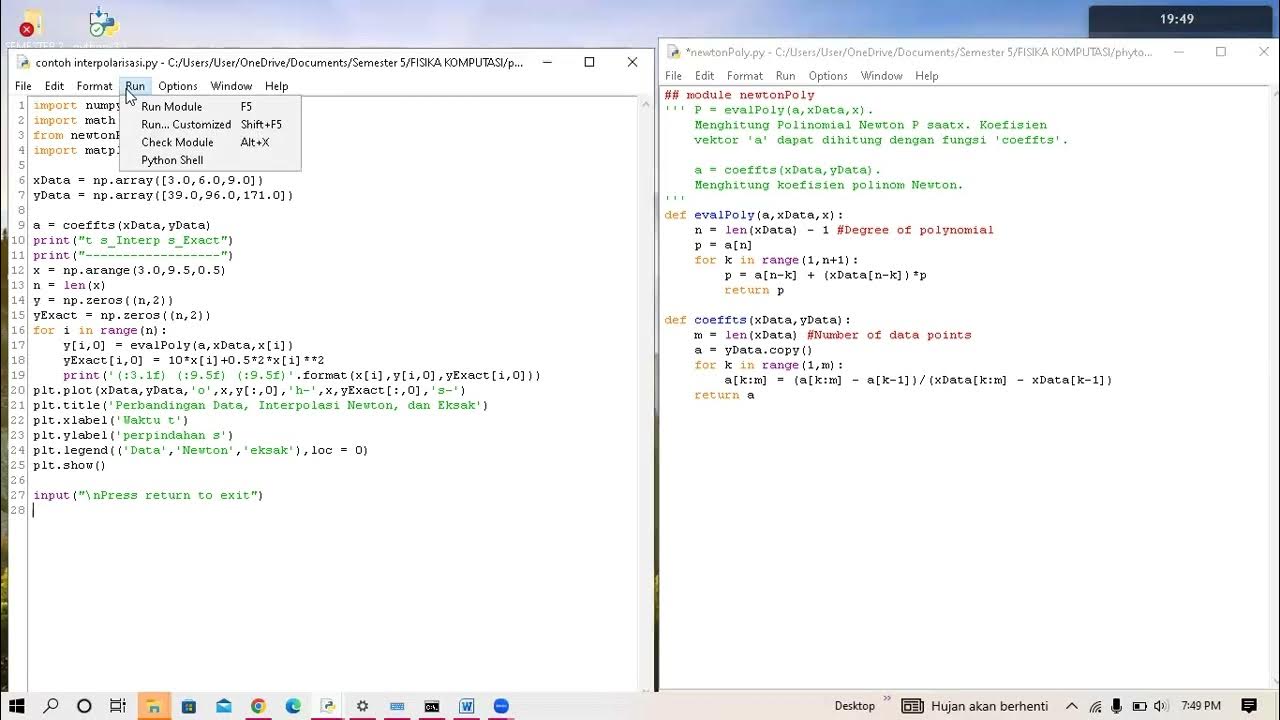 metode interpolasi newton berbasis python 3 - YouTube