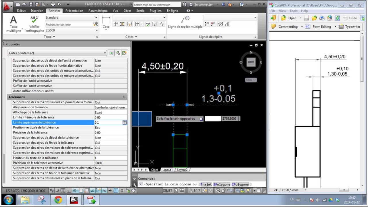 cotation avec AutoCAD (D) - YouTube